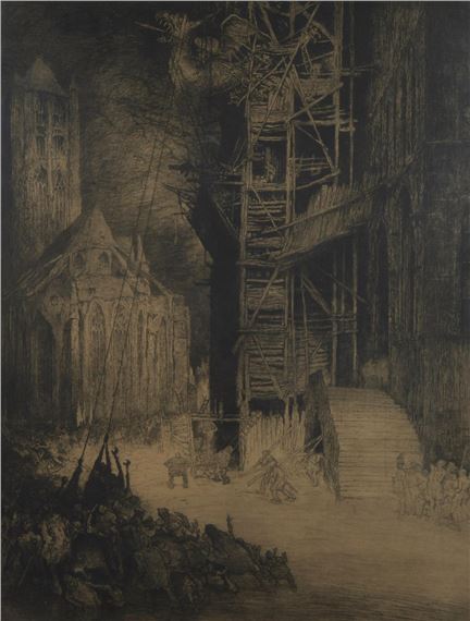 Jules de Bruycker | etching Le montage du dragon | MutualArt