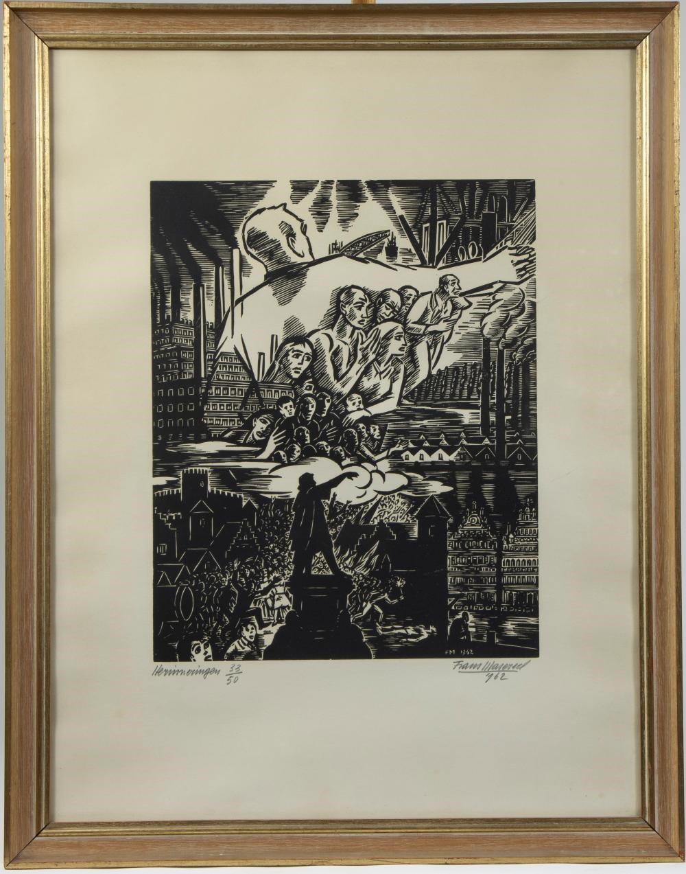 Frans Masereel | woodcut Herinneringen (1962) | MutualArt