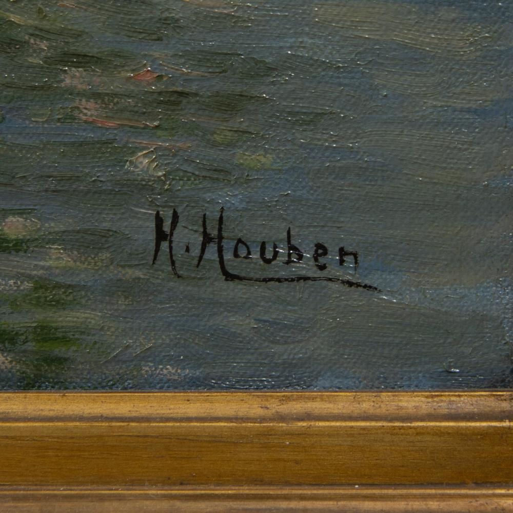 Henri Houben | oil on canvas Animated scene with mill | MutualArt