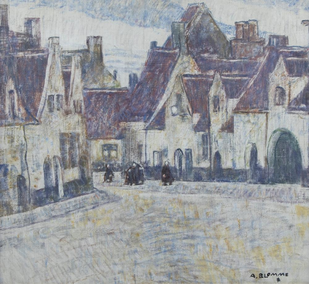 Alfons Blomme | oil on panel Beguinage | MutualArt