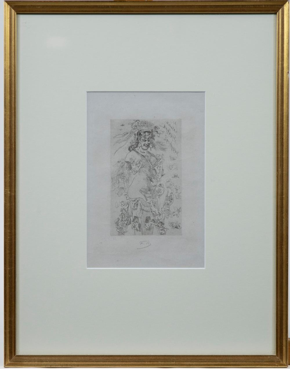 Félicien Rops | etching and drypoint Le manteau | MutualArt