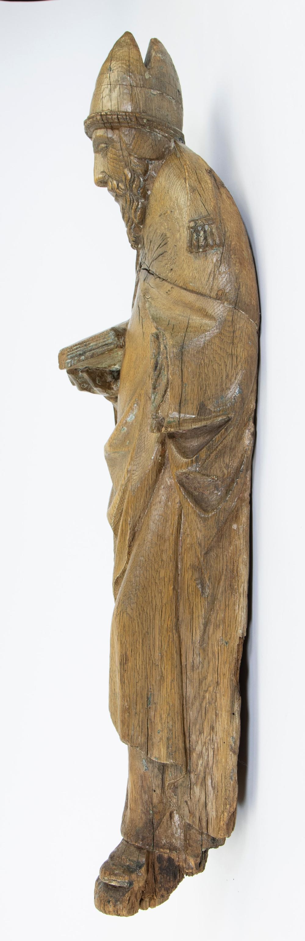 Flemish School, 16th Century | Wooden saint statue with traces of ...