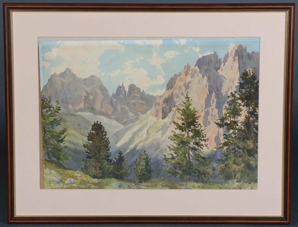 Hans Steiner | Hans Steiner, 4 watercolours signed, alpine study 35cm x ...
