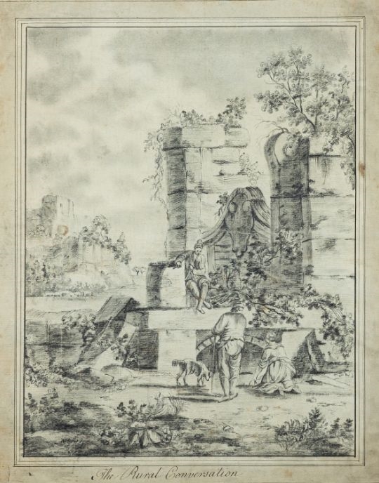 Hubert Robert | The Rural Conversation - architectural capriccio ...