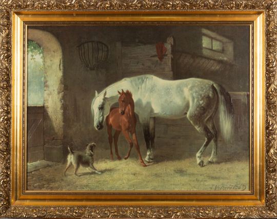 Emil Volkers | The Anxious Foal (1863) | MutualArt