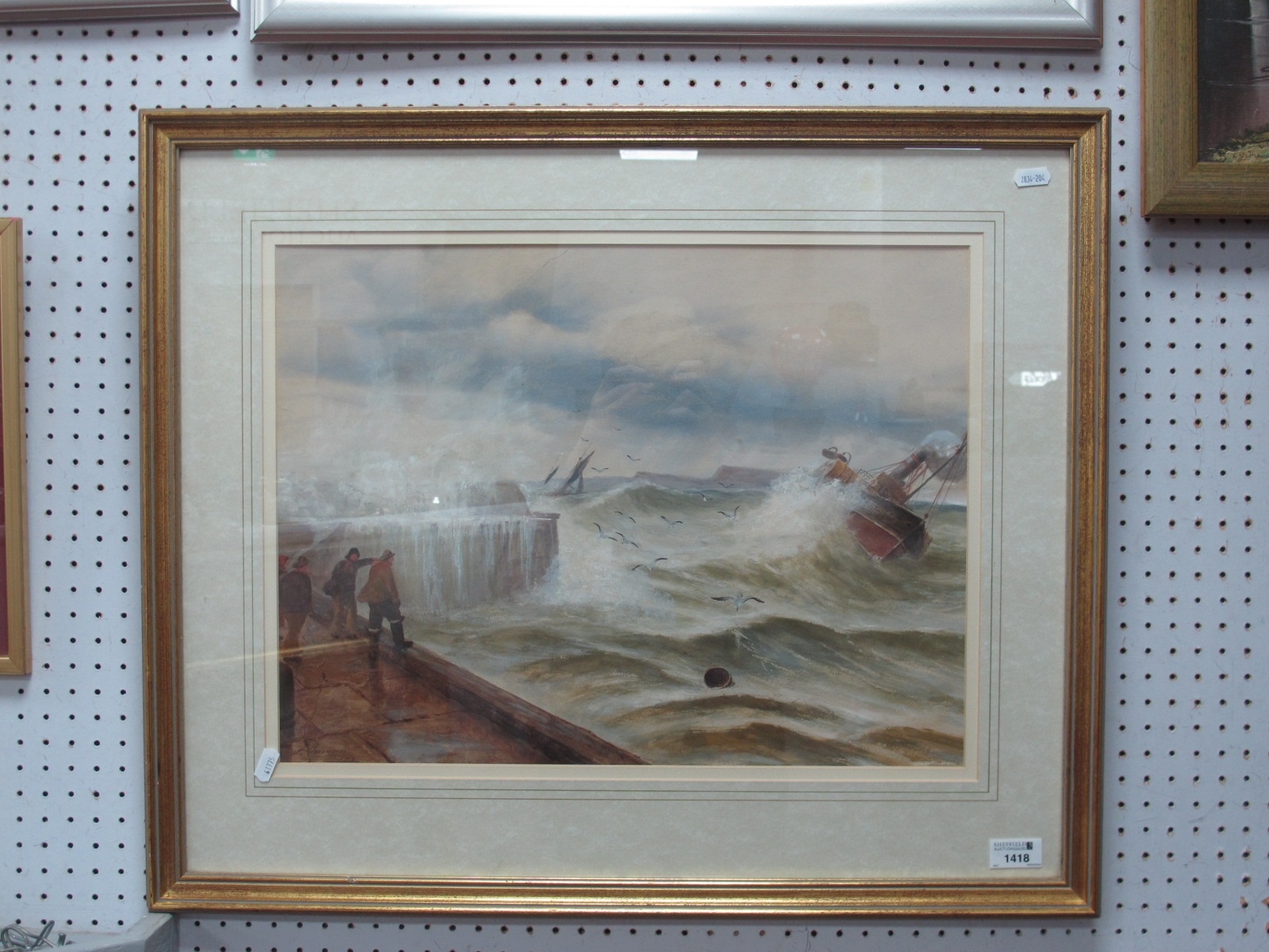 Joseph Eamon | Scarborough Artist) signed watercolour of a ship in a ...