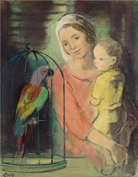 Éric Goldberg | Woman and Child with Parrot (1967) | MutualArt