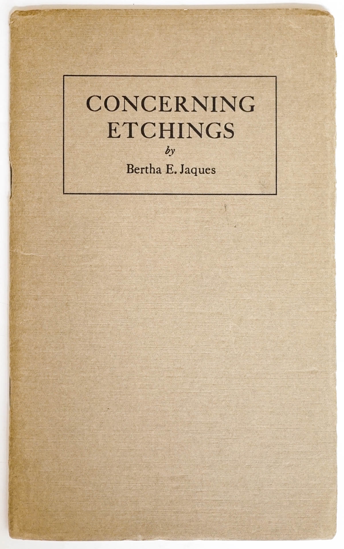Bertha Jaques | Concerning Etchings by Jaques 1927 SIGNED (1927 ...