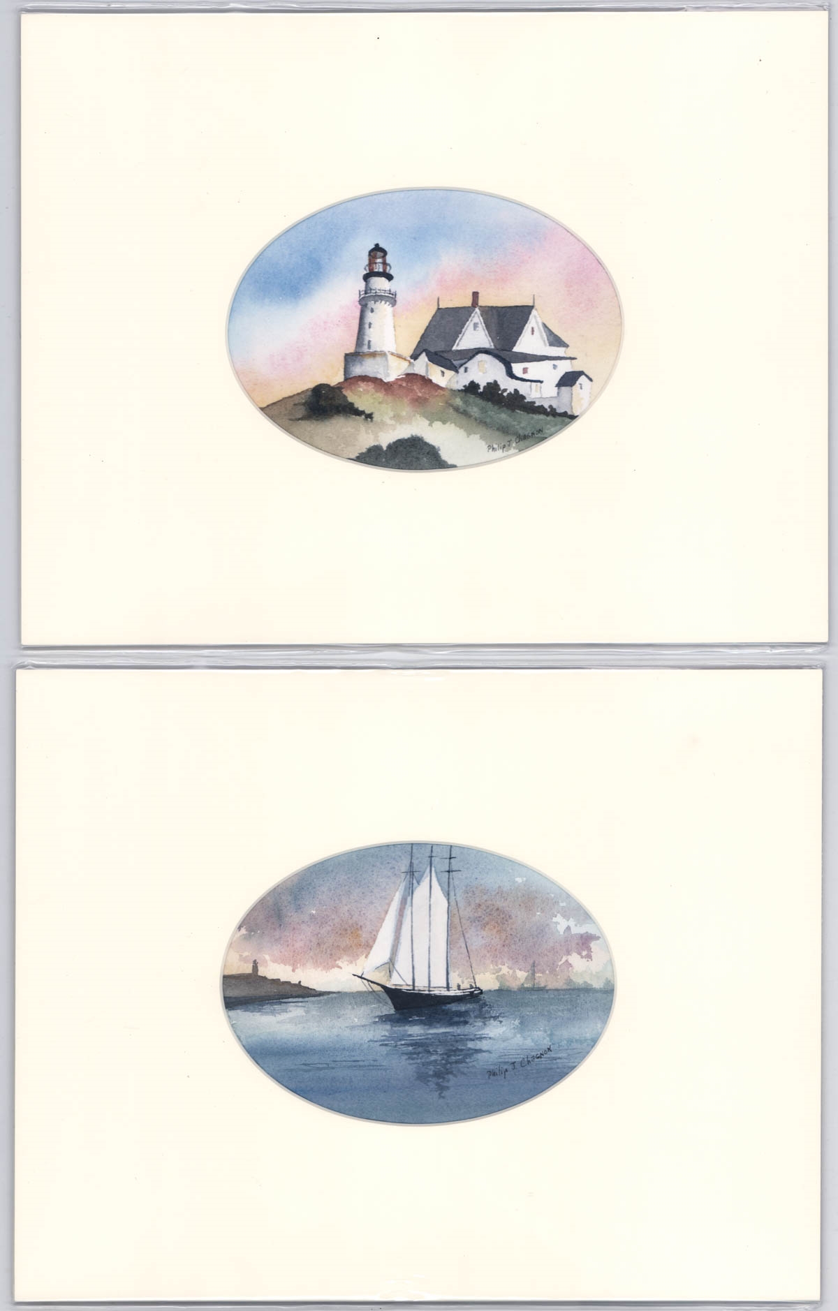 Philip J. Chagnon | Philip J. Chagnon Original (2) Signed Watercolors ...