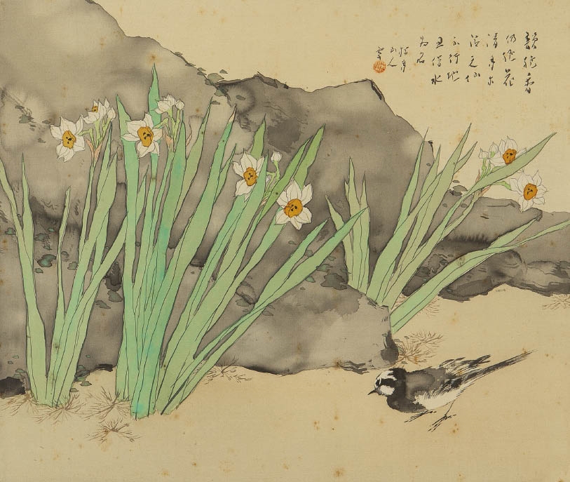 Keigetsu Matsubayashi | Narcissus and birds | MutualArt