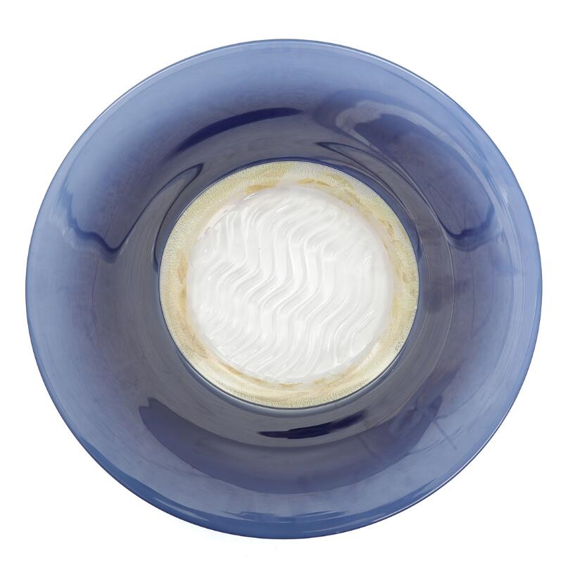 Steffen Dam | A circular blue and clear glass dish (1998) | MutualArt