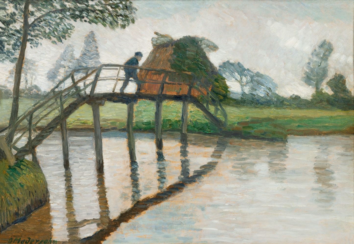 Otto Modersohn | Bridge over River Wümme in Fischerhude | MutualArt
