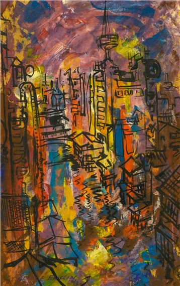 George Enslin | Abstract City Scene (1961) | MutualArt