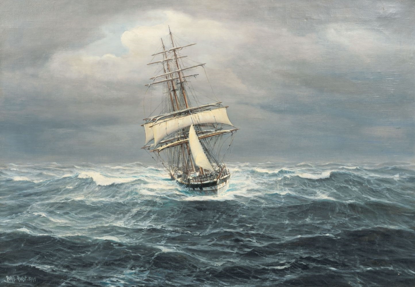 Johannes Holst | Three-Master in a Storm (1947) | MutualArt