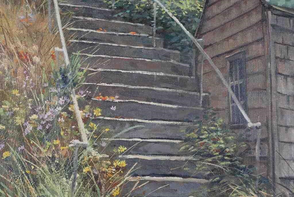 Michael Stoffa | Michael Stoffa Oil on Canvas Stairs | MutualArt