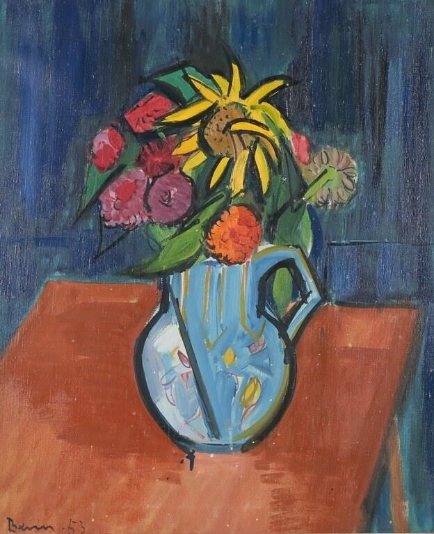 Ben Benn | Ben Benn Oil on Canvas Still Life With Flowers (1953 ...