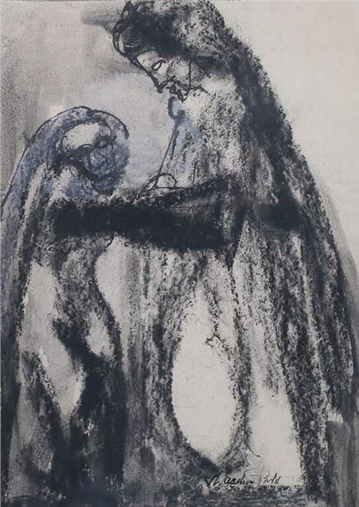 Joachim Probst | Joachim Probst Gouache Two Figures | MutualArt