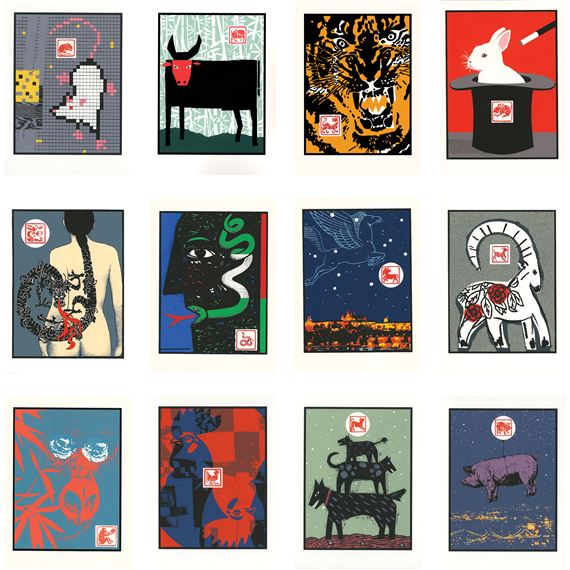 Andrew Valko | SET OF 12 INDIVIDUAL PRINTS OF THE ANIMAL SIGNS OF THE ...