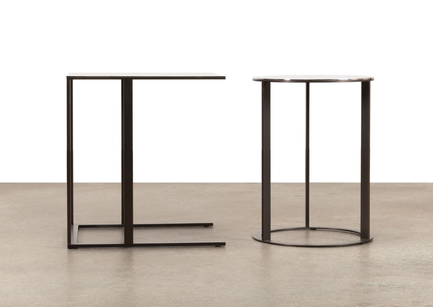 Antonio Citterio | 2 B&B ITALIA / MAXALTO CHROME & STEEL SIDE TABLES ...