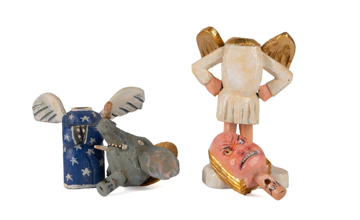 Connie Roberts | NINE CONNIE ROBERTS FOLK ART SCULPTURES WHISTLES (1996 ...