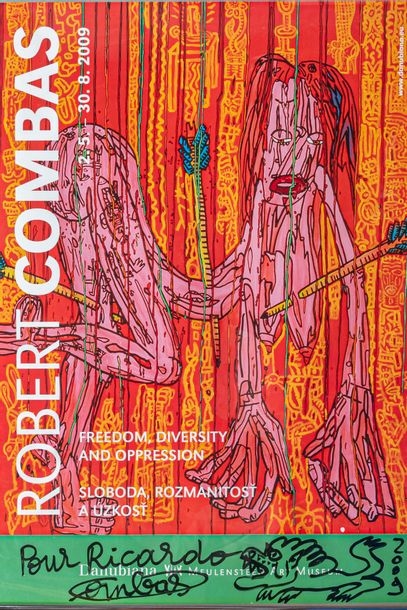 Robert Combas | Poster printed in color for the exhibition Freedom (2009) | MutualArt