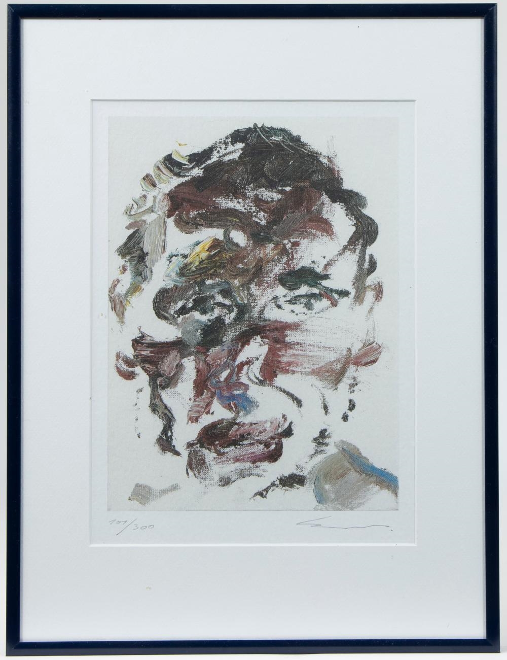 Sam Dillemans | Sam DILLEMANS (1965), lithograph Portrait, numbered 101/300 and signed | MutualArt