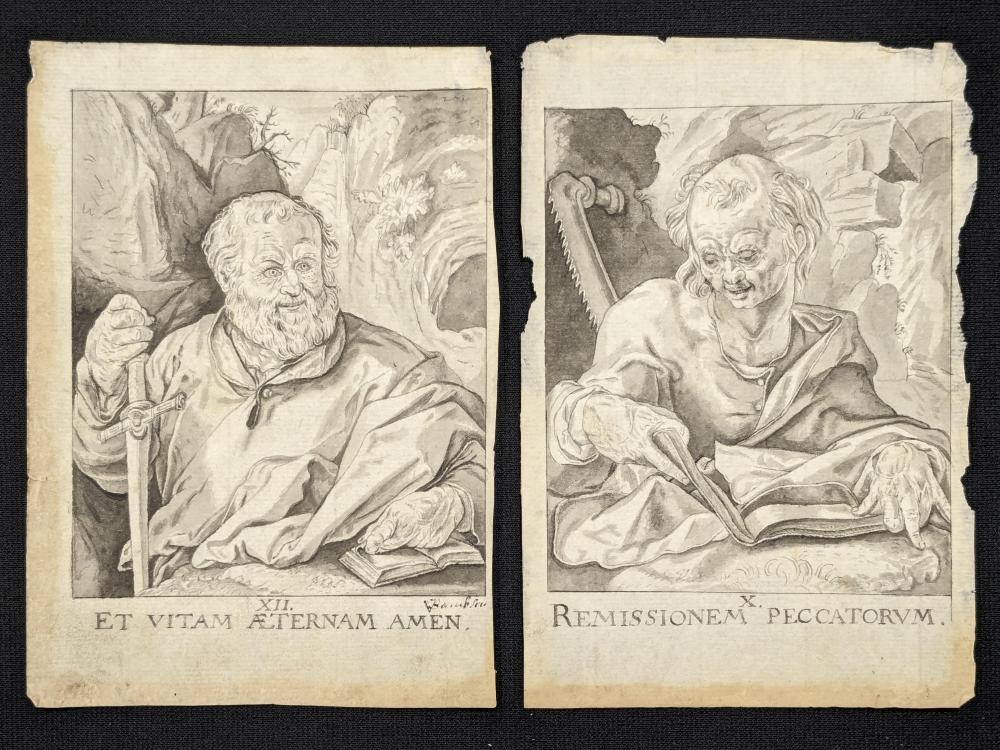 Hendrick Goltzius | Lot of 4 ink wash drawings after Hendrick Goltzius ...