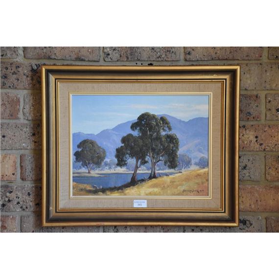 Leonard Hugh Long | Leonard Long- Grazing Sheep | MutualArt