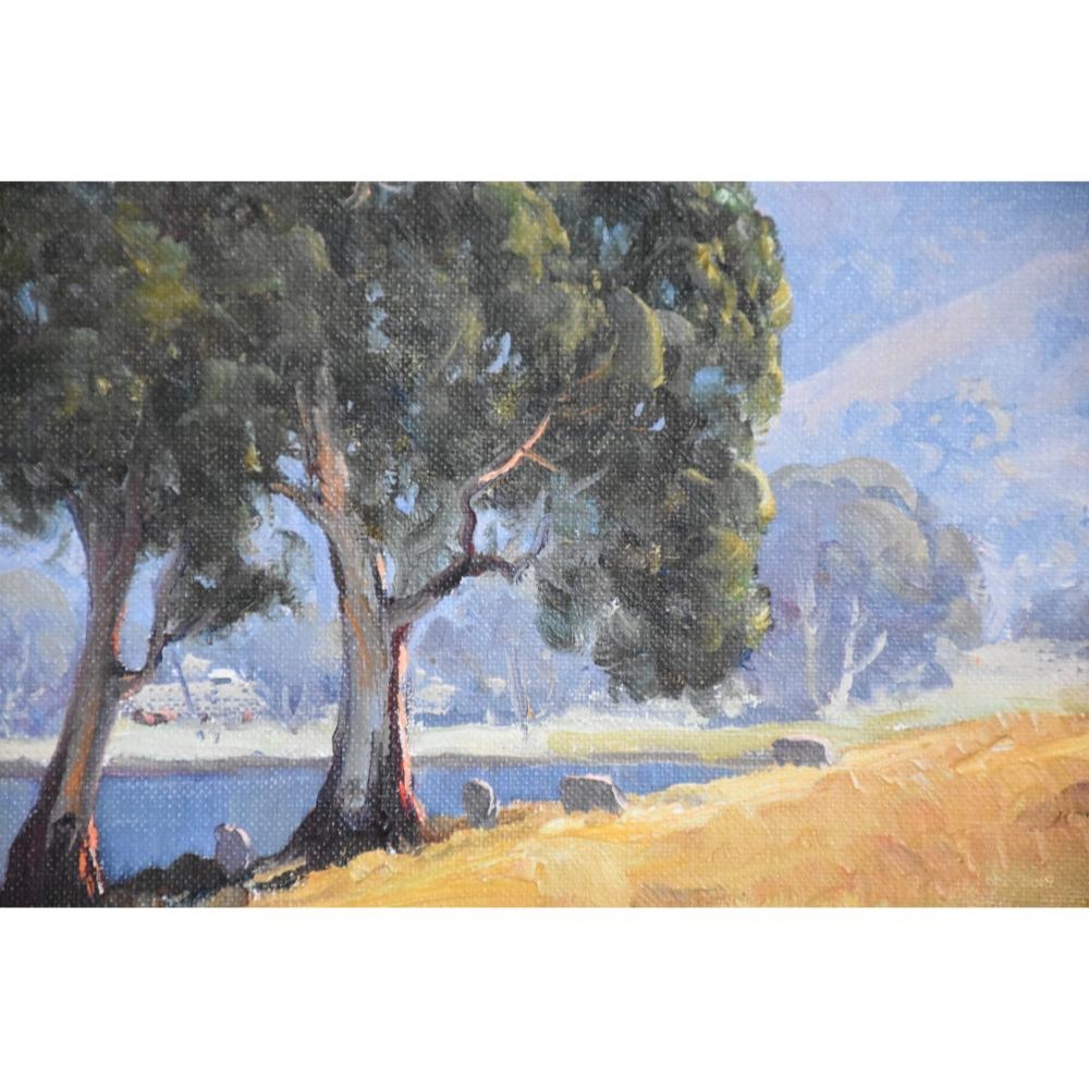 Leonard Hugh Long | Leonard Long- Grazing Sheep | MutualArt