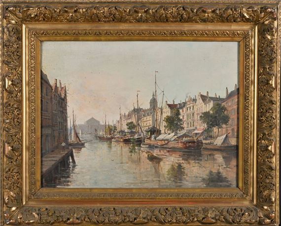 Gustave Mascart | Canal à Amsterdam | MutualArt