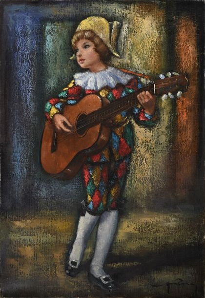 Pierre Manzone | Petit Arlequin à la guitare | MutualArt