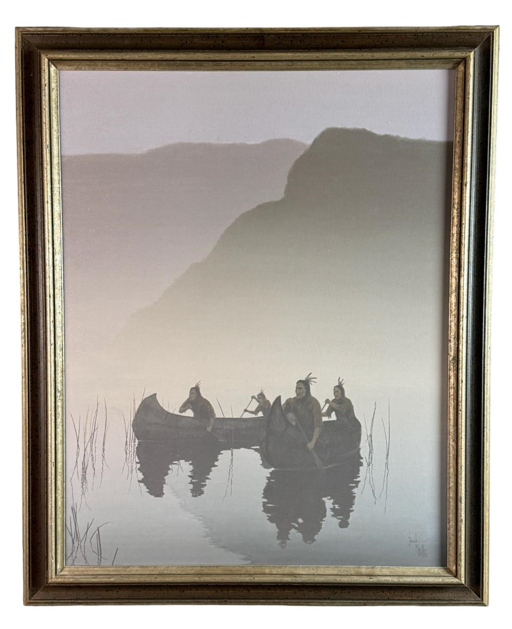 Jacob Pfeiffer | Canoes in the Mist Oil by Jacob Pfeiffer | MutualArt