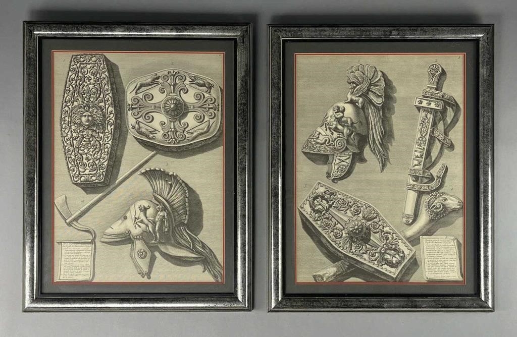 Francesco Piranesi | Pair 18th Francesco Piranesi Trophy Etchings ...