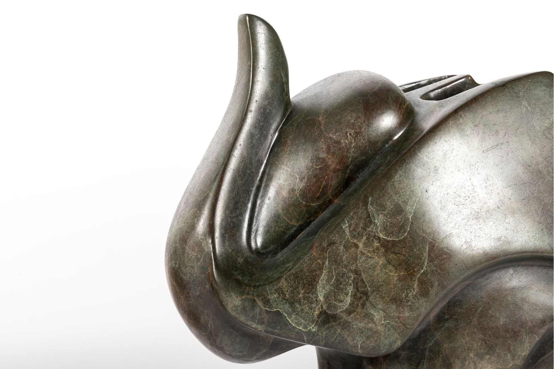 Donald Riggs | B. 1948) Modernist Bronze Elephant Sculpture | MutualArt