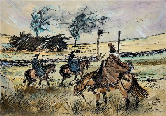Juan Castells Martí | Juan Castells Troperos Acuarela y tinta sobre ...