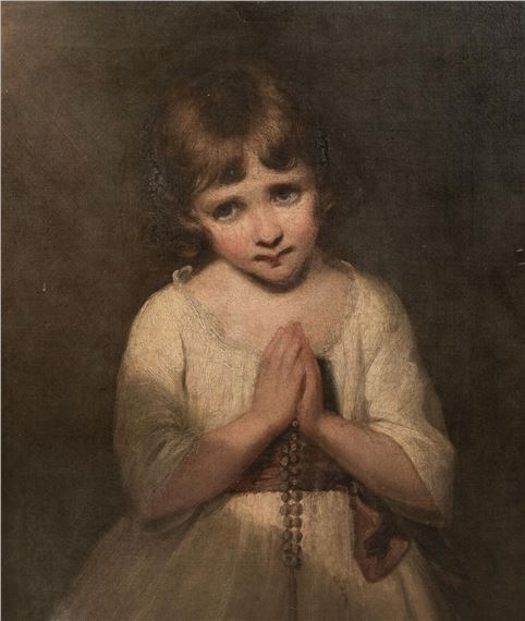 Sir Joshua Reynolds | THE PRAYER PORTRAIT OIL PAINTING (19th Century ...
