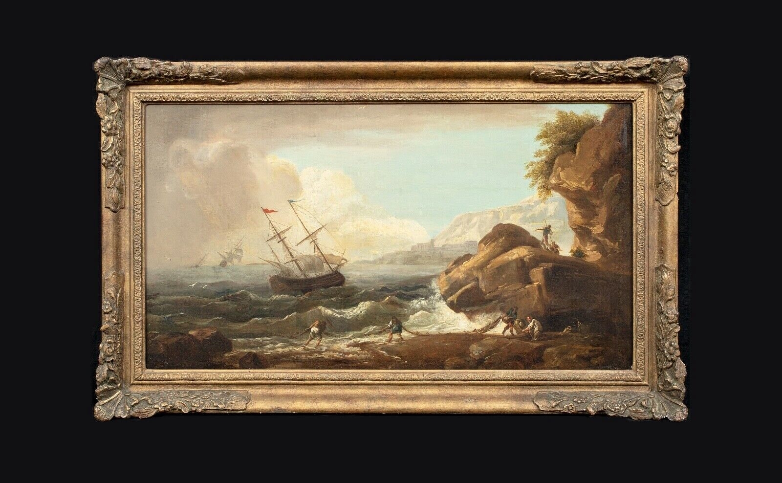 Claude-Joseph Vernet | ROCKY COASTAL SCENE OIL PAINTING (18th Century ...