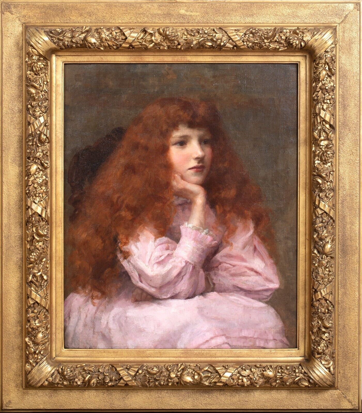 George Sheridan Knowles | PORTRAIT OF REDHAIRED GIRL OIL PAINTING (19th ...