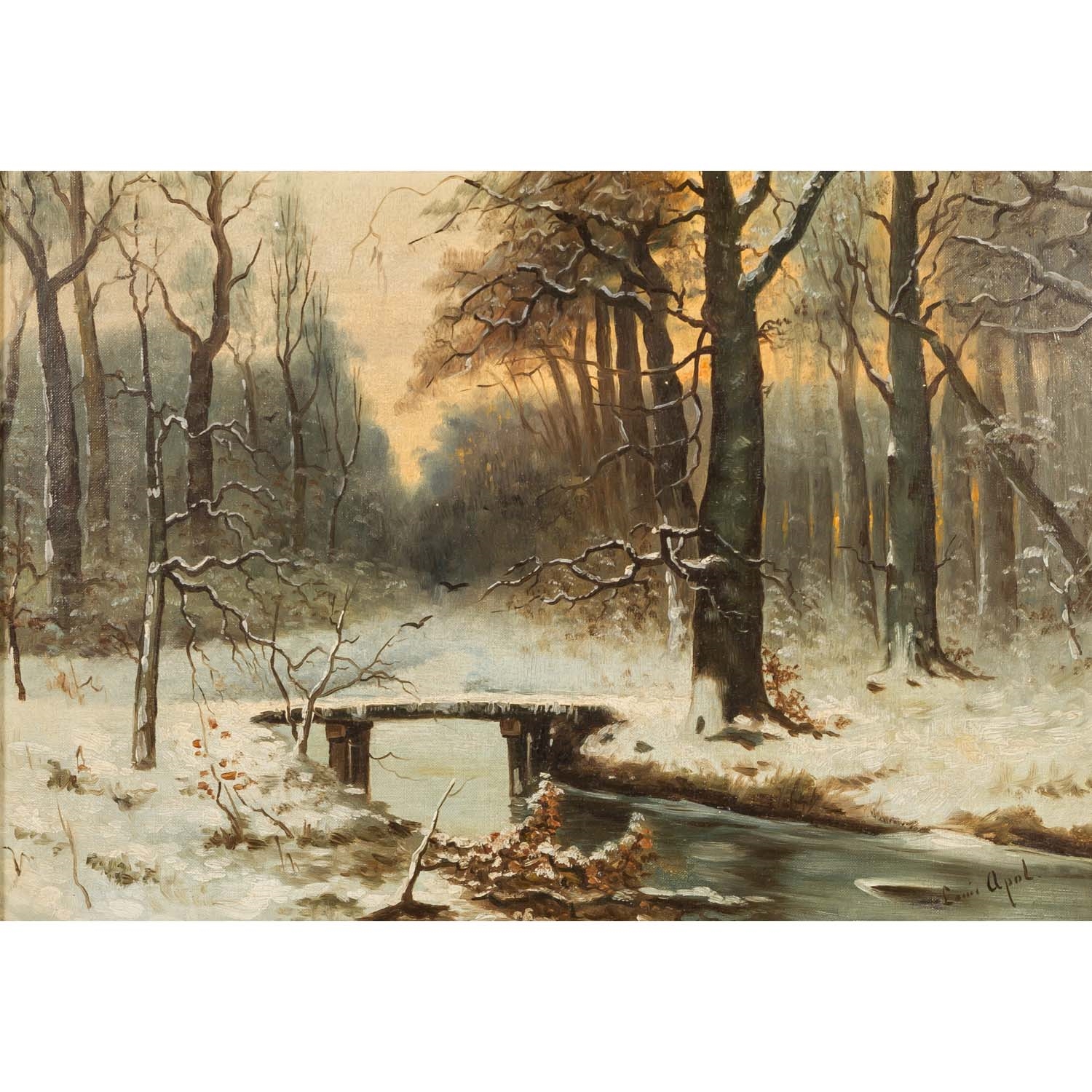 Louis Apol | A forest path in winter | MutualArt