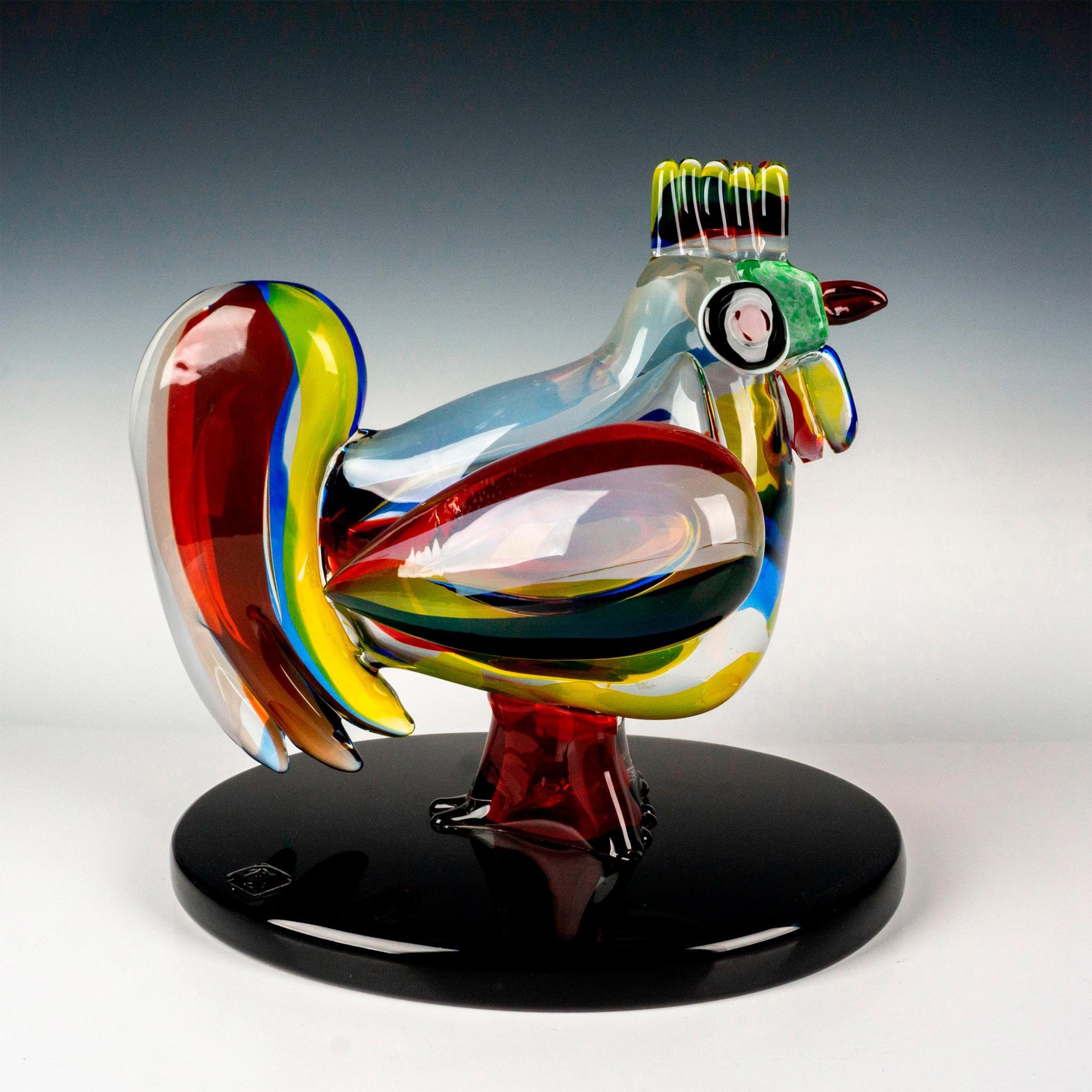 Walter Furlan | A large colorful glass figure of chicken attached to a ...