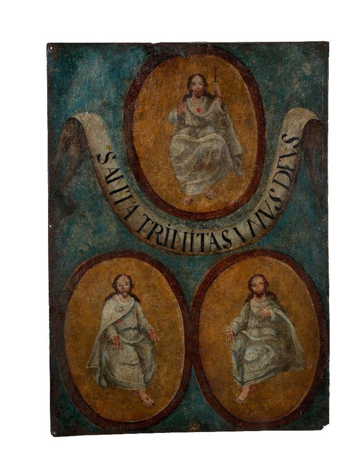 Mexican School, 19th Century | A Mexican Retablo of the Holy Trinity ...