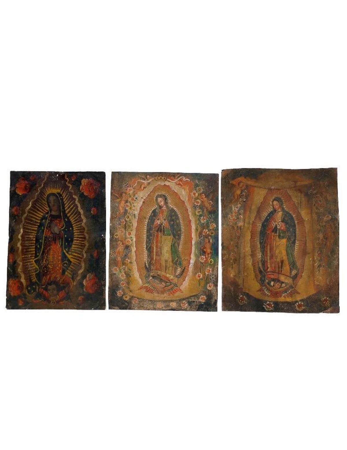 Mexican School, 19th Century | Three Mexican Retablos, Our Lady of ...