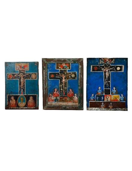 Mexican School, 19th Century | Three Mexican Retablos, the Cross of ...