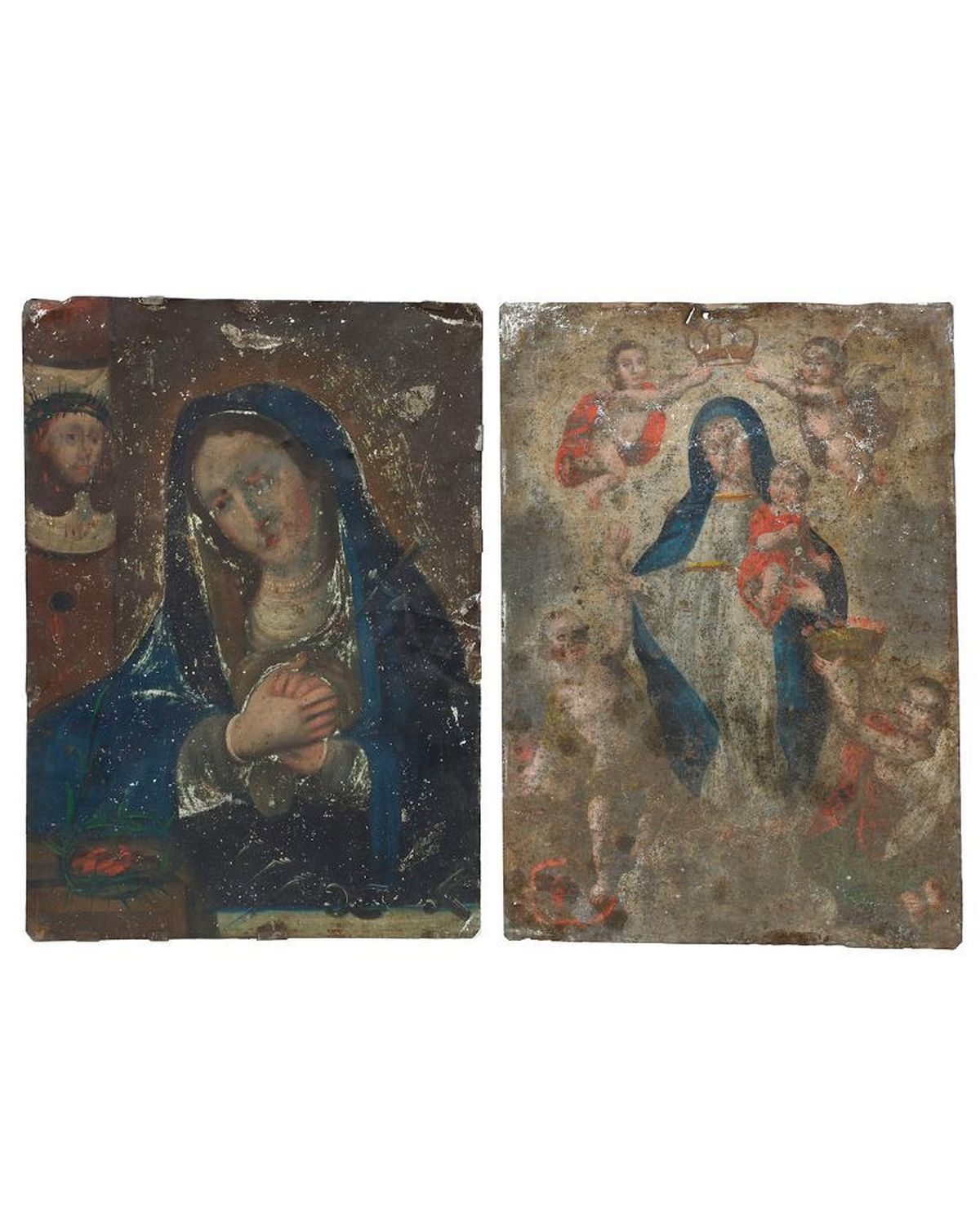 Mexican School, 19th Century | Four Mexican Retablos of Mary | MutualArt