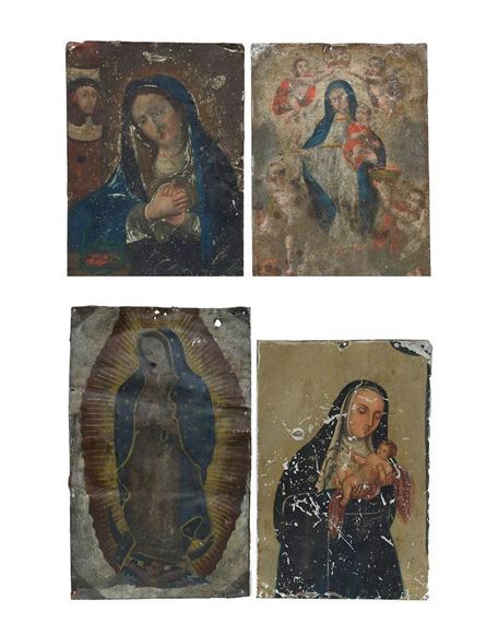 Mexican School, 19th Century | Four Mexican Retablos of Mary | MutualArt