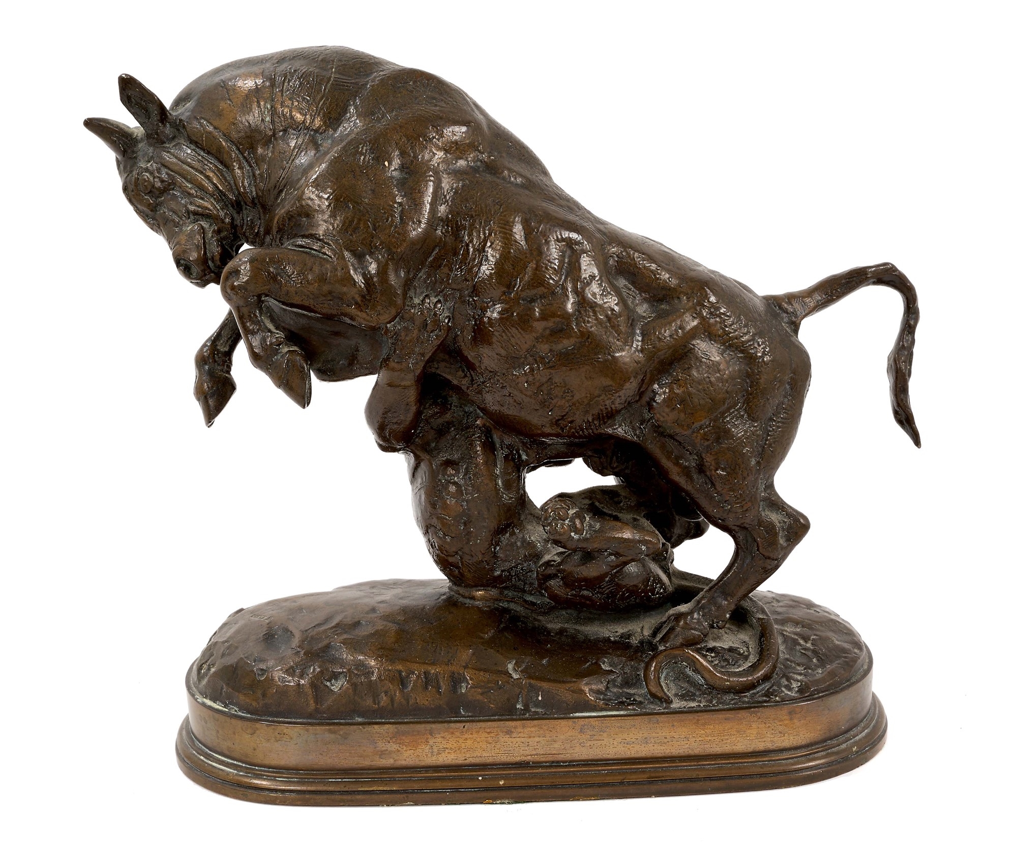 Antoine-Louis Barye | 1875): Antique bronze sculpture of a bull ...
