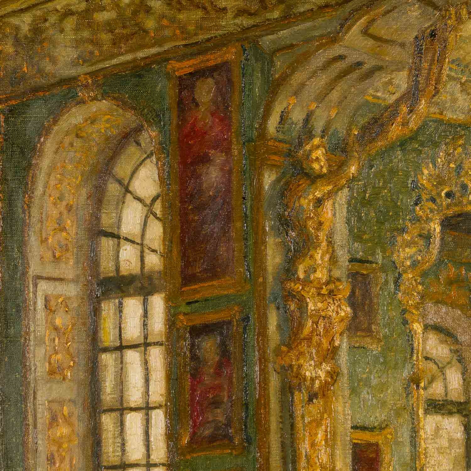 Karl Purrmann | Salon of a castle with portrait gallery (1927) | MutualArt