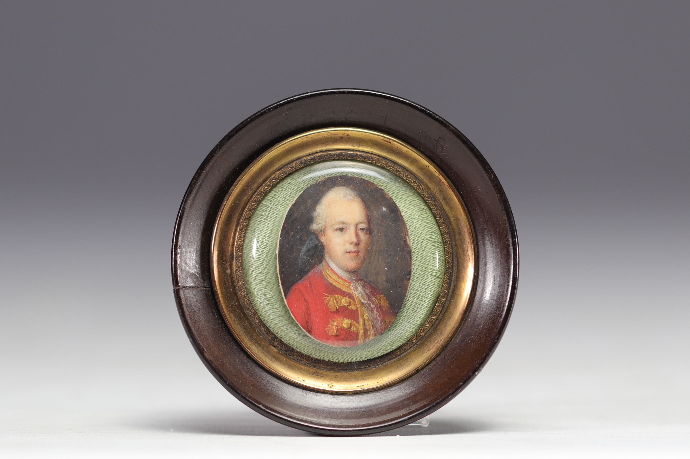 Jean-Laurent Mosnier | Portrait de Noble en habit rouge (1778) | MutualArt