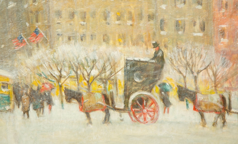 Guy Carleton Wiggins | Silver and Gold at the Plaza (1961) | MutualArt