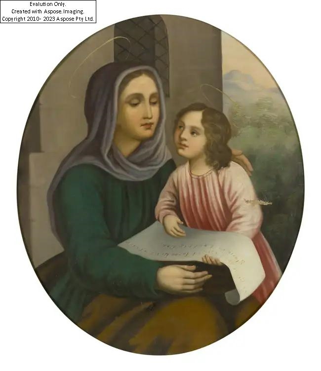 Franz Ittenbach | The Virgin Mary teaching the infant Christ to read ...